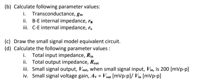 Solved (Part 1) (Theory] For the Common Base Amplifier | Chegg.com
