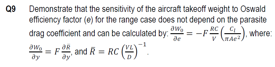 Q9 Demonstrate that the sensitivity of the aircraft | Chegg.com