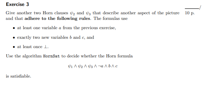 Give another two Horn clauses ψ2 and ψ3 that describe | Chegg.com