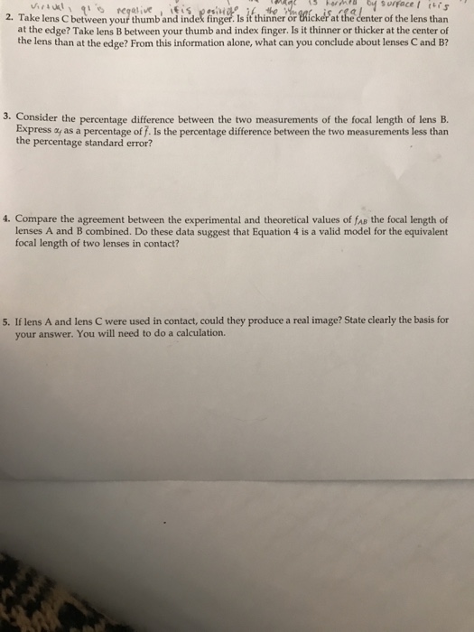 Solved LASORATORY 41 Focal Length of Lenses LABORATORY | Chegg.com