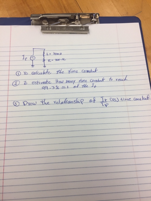 Solved To calculate the time constant To estimate how | Chegg.com