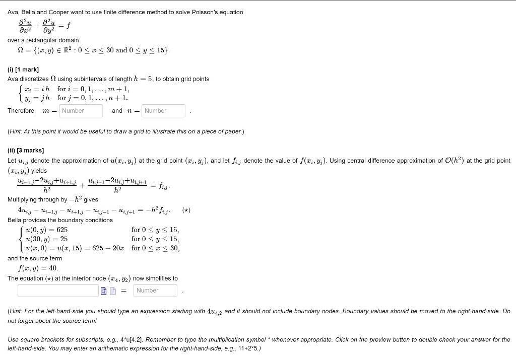 Solved Ava, Bella and Cooper want to use finite difference | Chegg.com