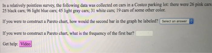 Solved In a relatively pointless survey, the following data | Chegg.com