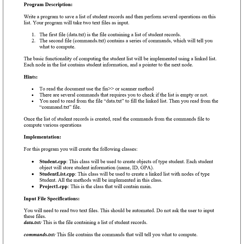 Solved The Primary Objective Of This Program Is To Implement 3249