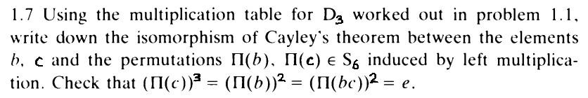 Solved 1.7 Using the multiplication table for D3 worked out | Chegg.com
