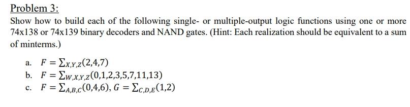 Solved Problem 3: Show how to build each of the following | Chegg.com
