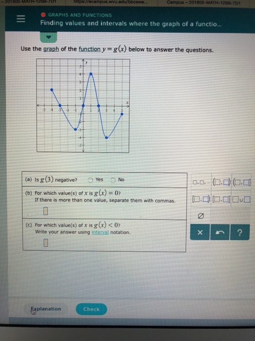 Solved Campus 201805-MATH-1268-7D1 O GRAPHS AND FUNCTIONS | Chegg.com