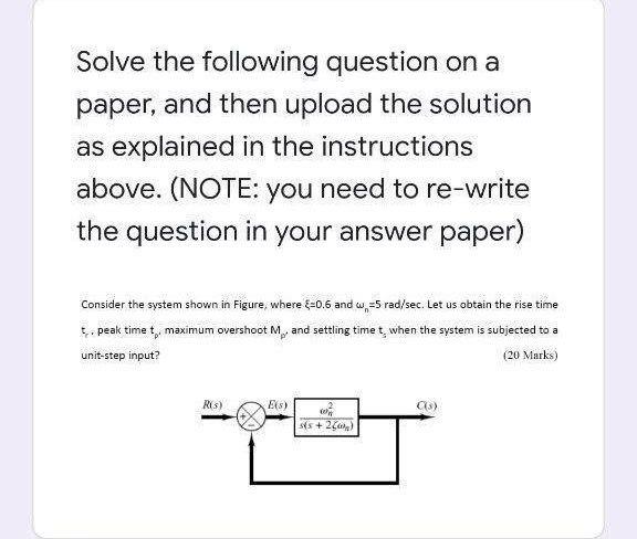 Solved Solve the following question on a paper, and then | Chegg.com
