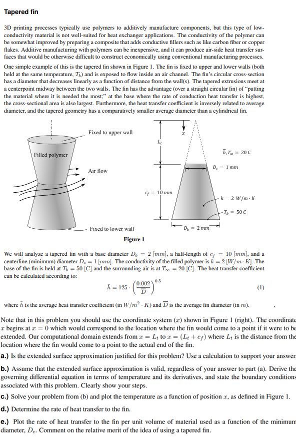 Tapered fin 3D printing processes typically use | Chegg.com