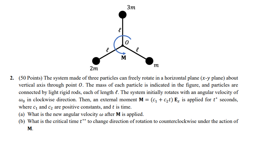 Solved (50 Points) The system made of three particles can | Chegg.com
