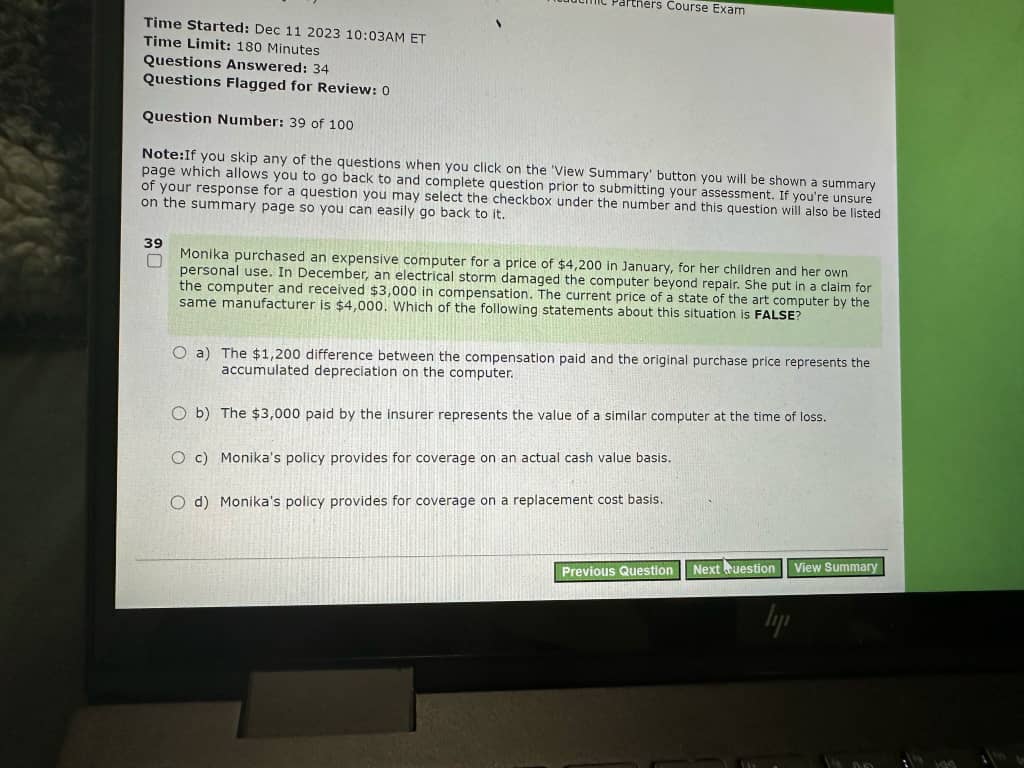 Solved Started: Dec 112023 10:03AM ET Time Limit: 180 | Chegg.com