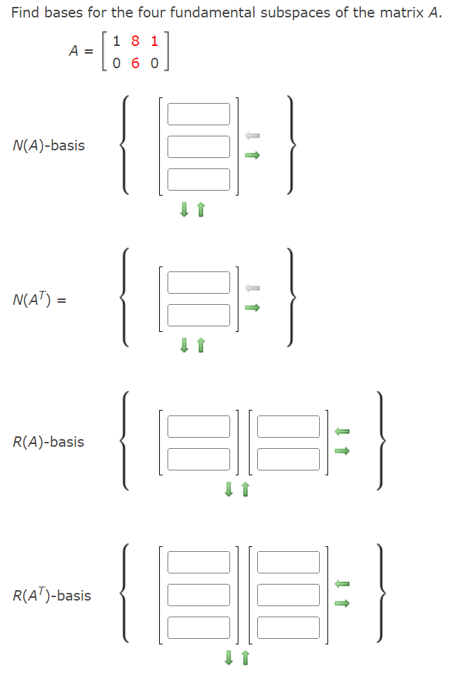 Solved Find bases for the four fundamental subspaces of the | Chegg.com