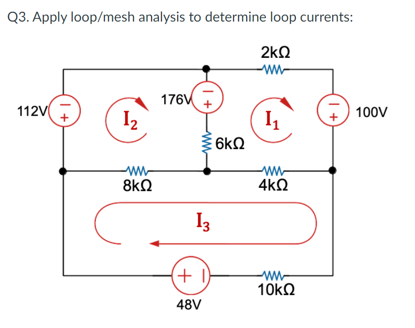 Solved Q3. Apply loop/mesh analysis to determine loop | Chegg.com