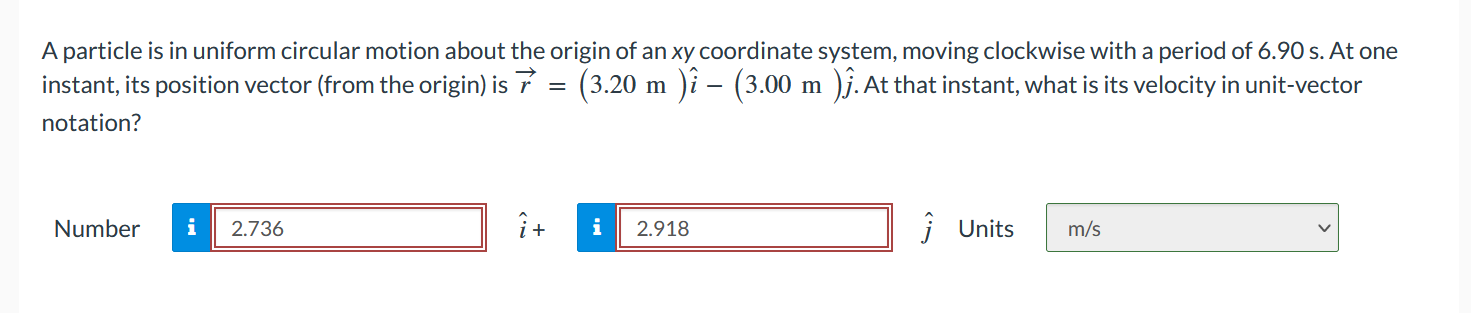 Solved I'm using the formulas v= 2piR/T, | Chegg.com