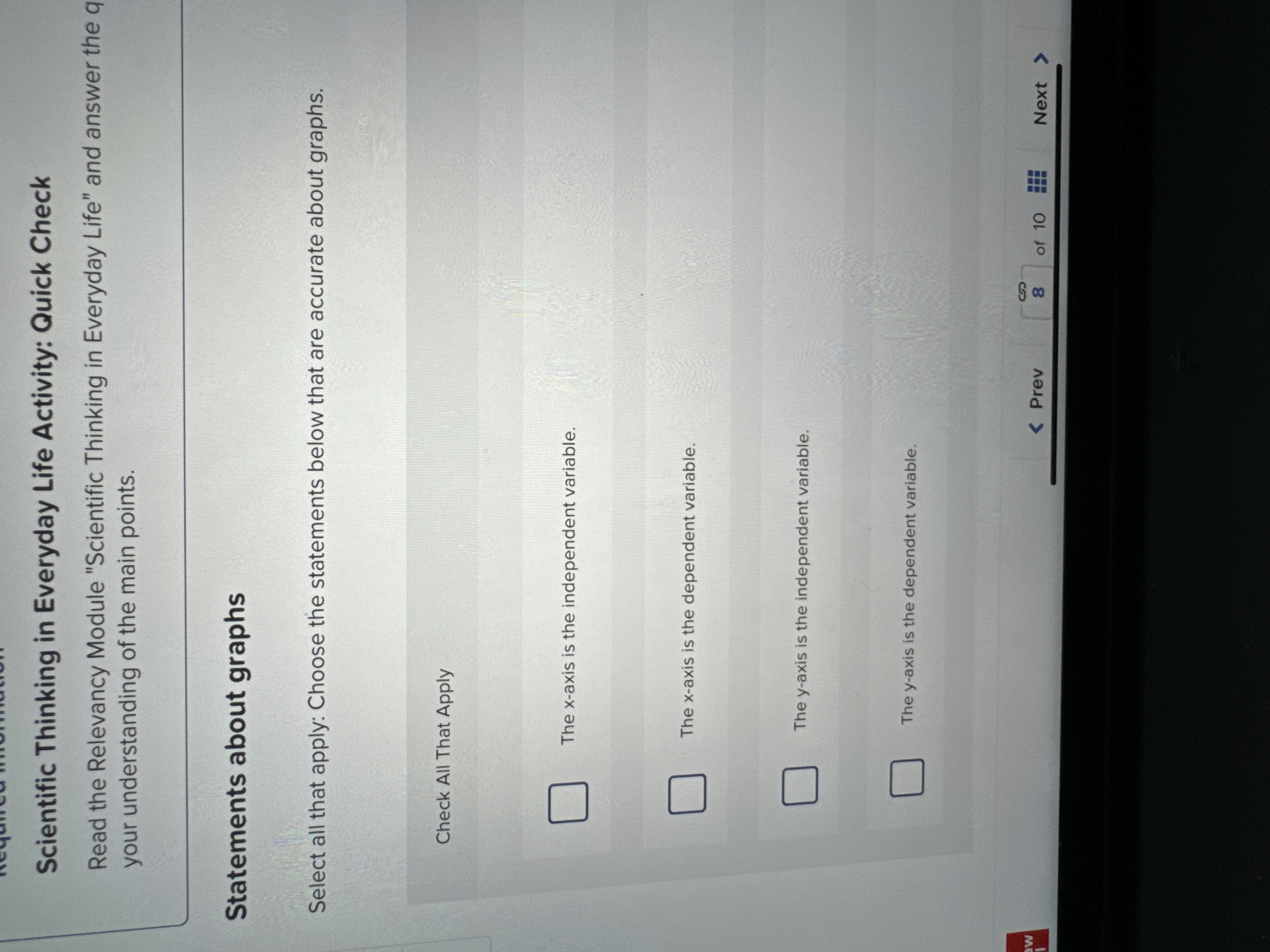 Solved Scientific Thinking in Everyday Life Activity: Quick | Chegg.com
