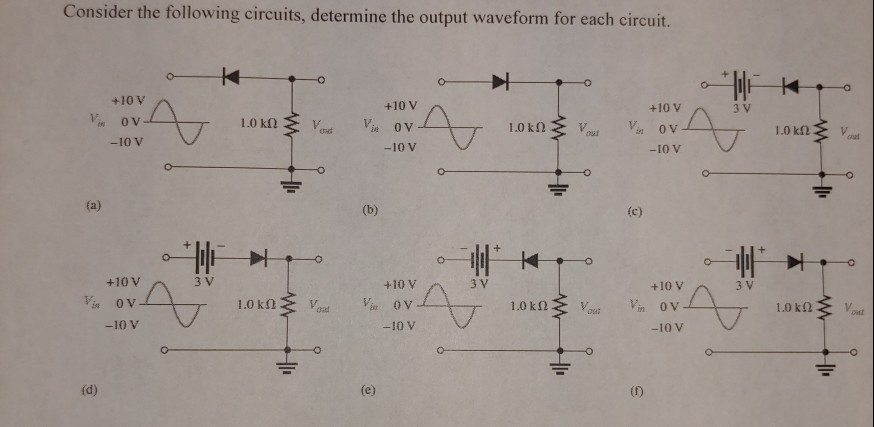 Solved Consider the following circuits, determine the output | Chegg.com