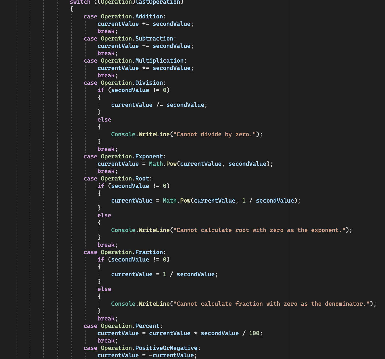 this is part 3 {case Operation.Addition:currentValue | Chegg.com