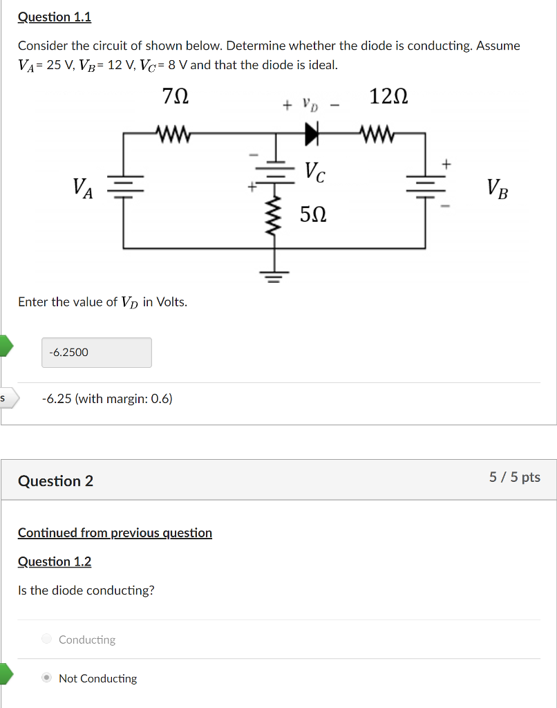 Solved uestion 1.1 Consider the circuit of shown below. | Chegg.com