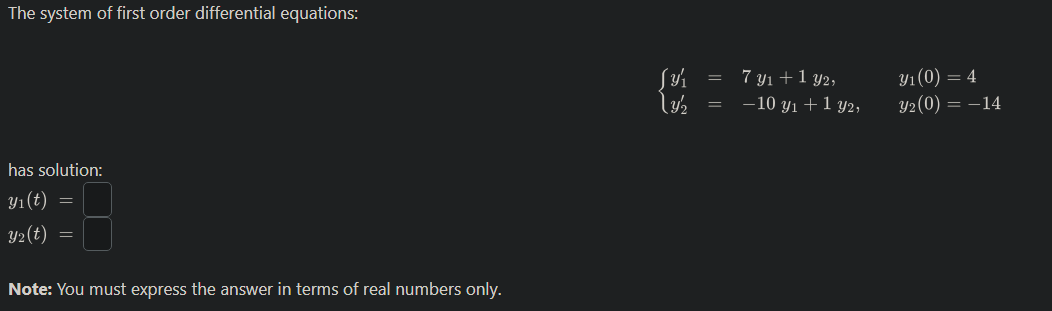 Solved The system of first order differential equations: | Chegg.com