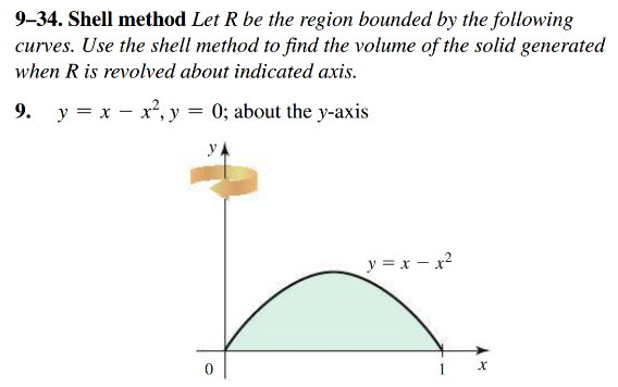 Solved 9-34. Shell method Let R be the region bounded by the | Chegg.com