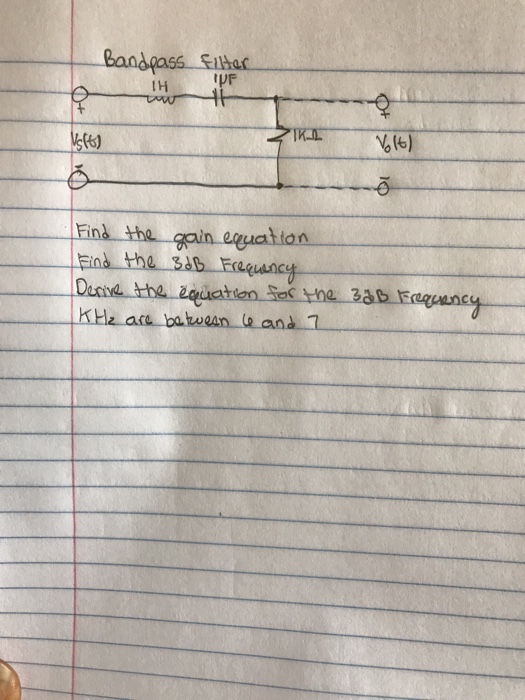 Solved Find the gain equation Find the 3db Frequency | Chegg.com