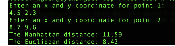 Solved Write a program that calculates the Manhattan | Chegg.com
