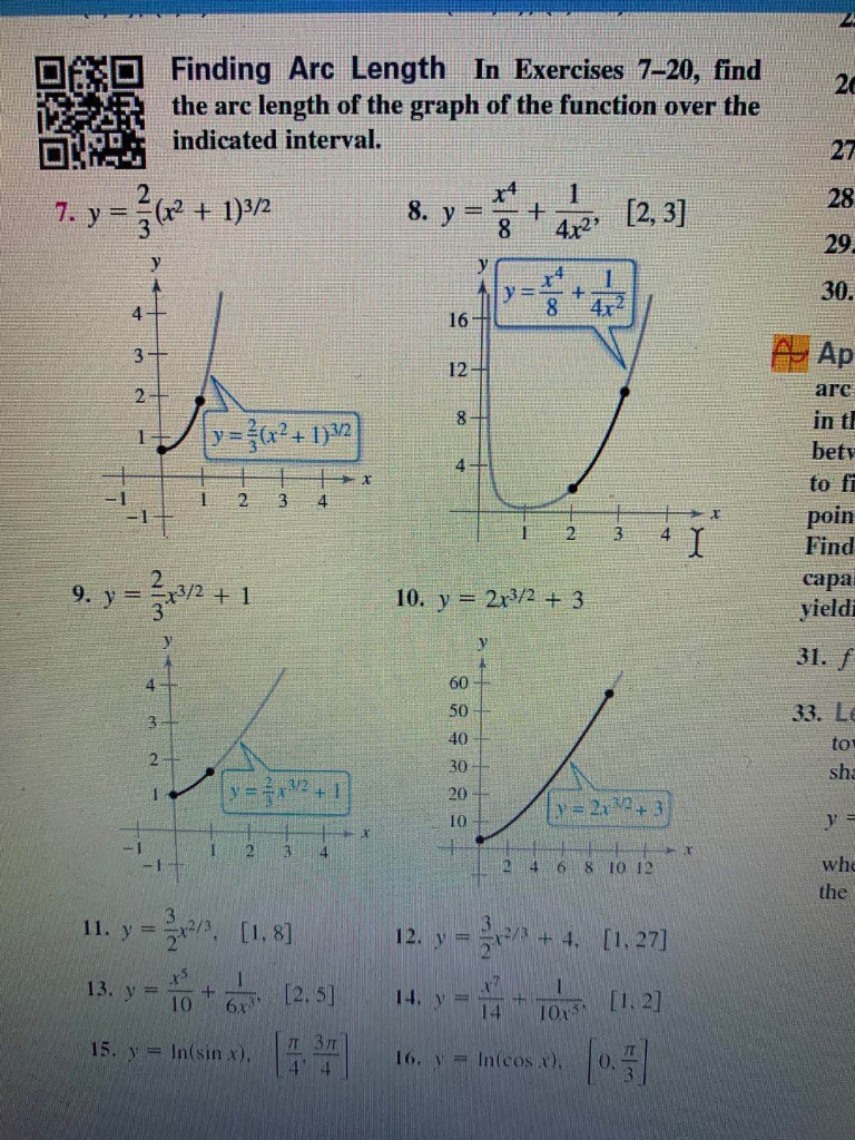 Solved 20 Finding Arc Length In Exercises 7–20, find the arc | Chegg.com