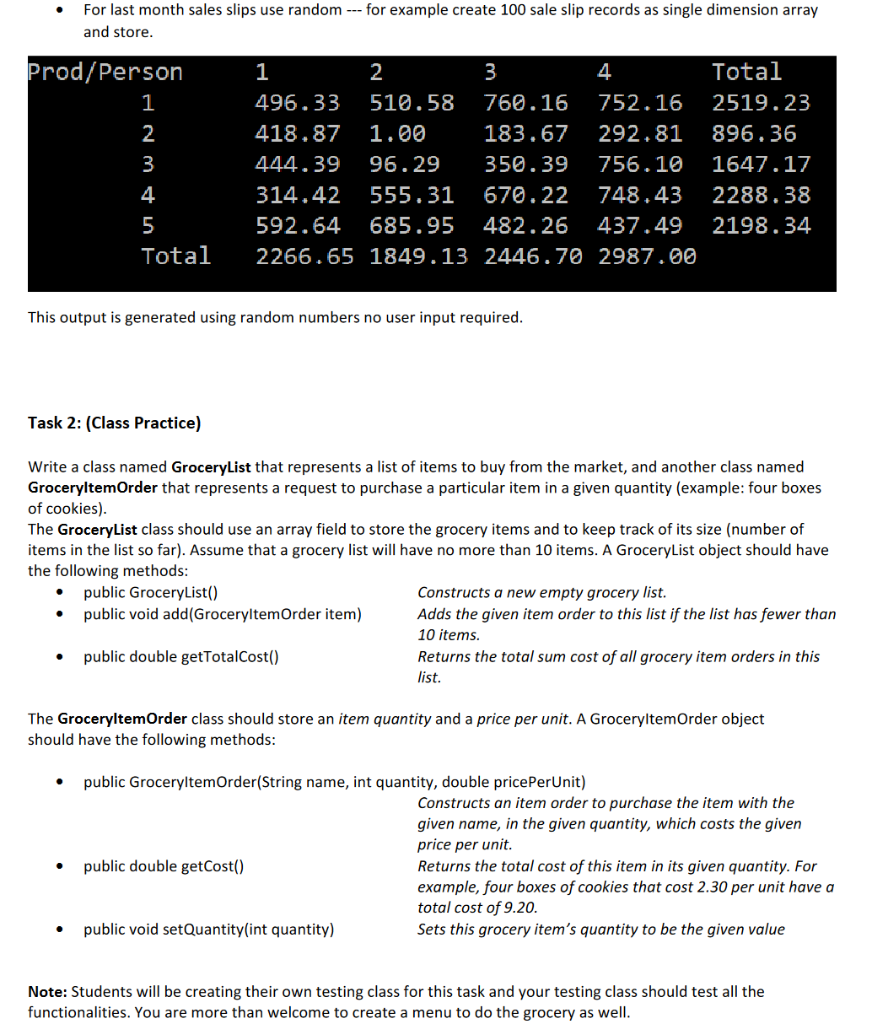 Solved Description: The following workshop lets you practice | Chegg.com