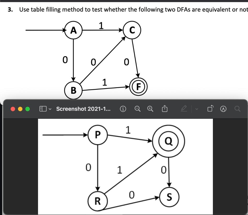 Solved 3. Use table filling method to test whether the | Chegg.com