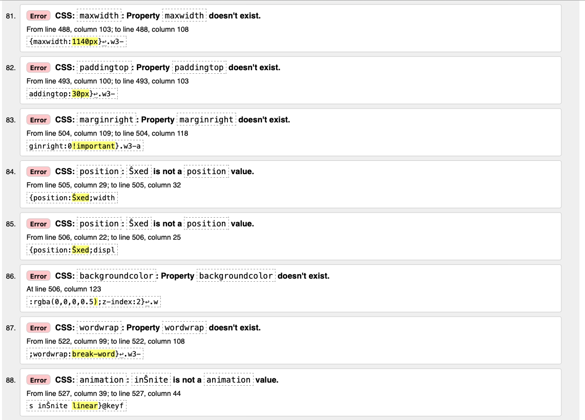 Solved * Fix all the validation errors.