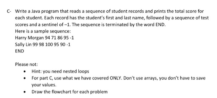 Solved Write a Java program that reads a sequence of student | Chegg.com