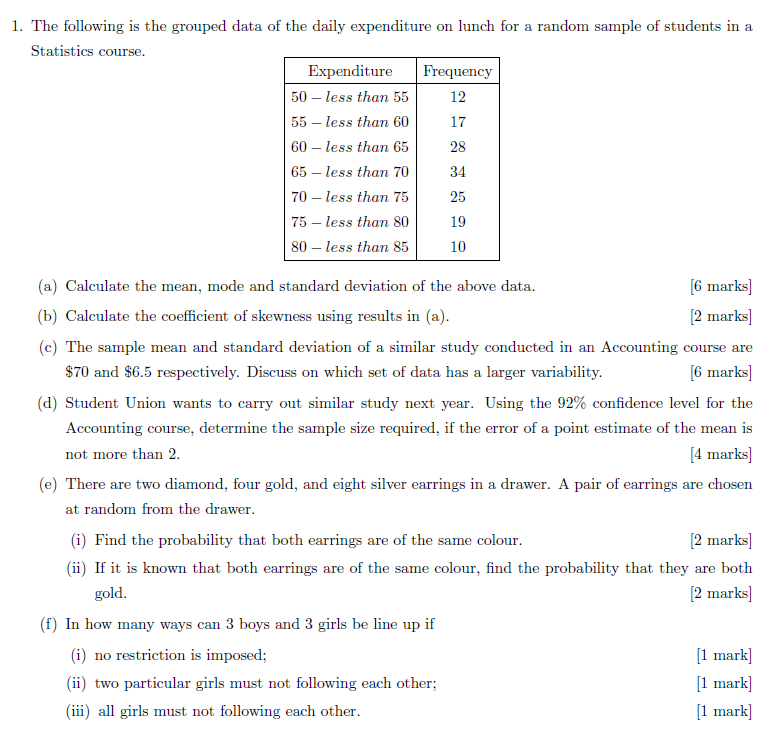 Solved 12 1. The following is the grouped data of the daily | Chegg.com