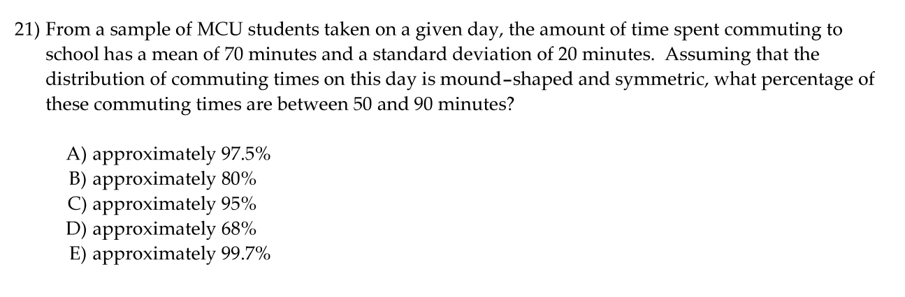 Solved From a sample of MCU students taken on a given day, | Chegg.com