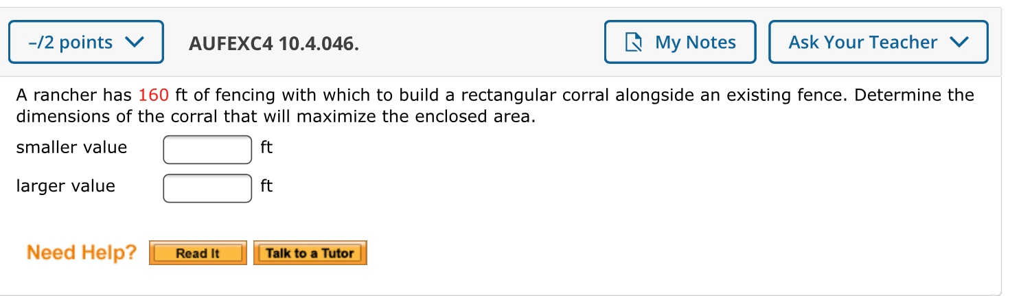 Solved -/2 points V | AUFEXC4 10.4.046. My Notes Ask Your | Chegg.com
