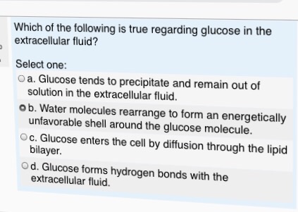 Solved Which of the following is true regarding glucose in | Chegg.com