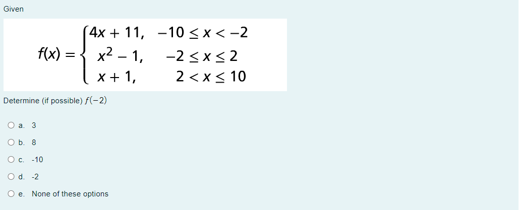 Solved Given f(x) = (4x + 11, -10 | Chegg.com