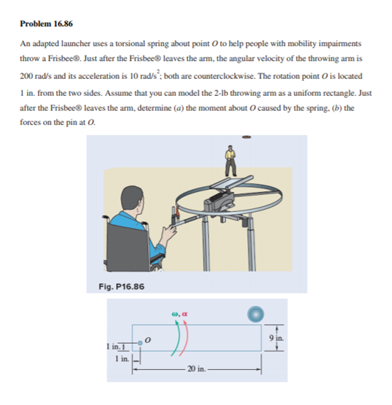 Solved Problem 16.86 An adapted launcher uses a torsional | Chegg.com