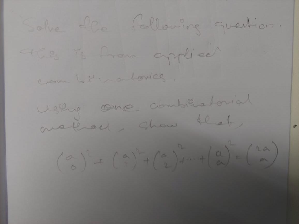 Solved Question from combinatorics. | Chegg.com