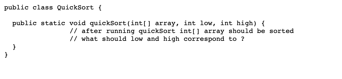Solved Problem 1. Quick Sort without declaring any extra | Chegg.com