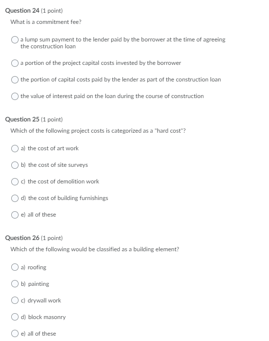 Solved Question 24 (1 point) What is a commitment fee? a | Chegg.com