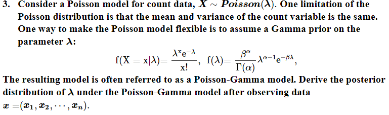 Solved 3. Consider a Poisson model for count data, | Chegg.com
