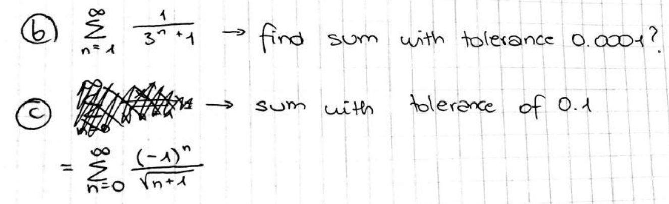 Solved 8W 31-1 find sum with tolerance 0.0001? sum with | Chegg.com