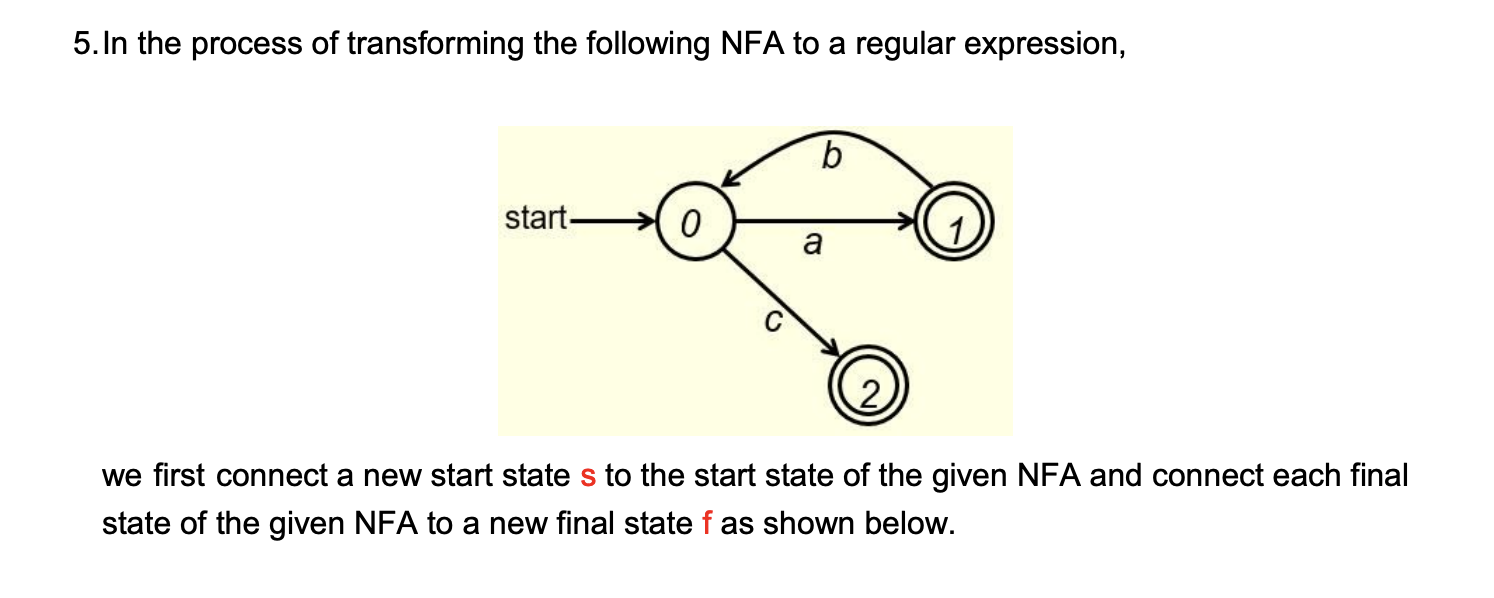 Solved 5.In the process of transforming the following NFA to | Chegg.com