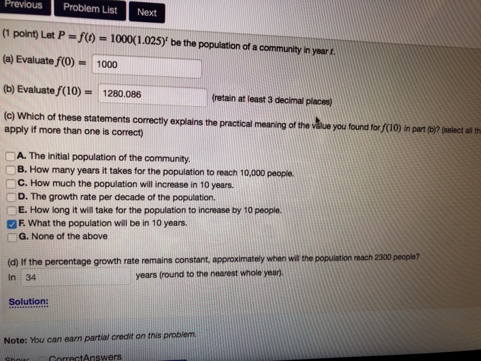Solved Previous Problem ListNext (1 point) Let P =f() = | Chegg.com