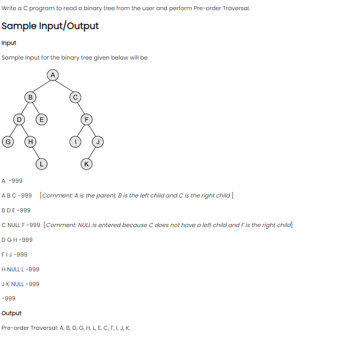 Solved Write a C program to read a binary tree from the user | Chegg.com