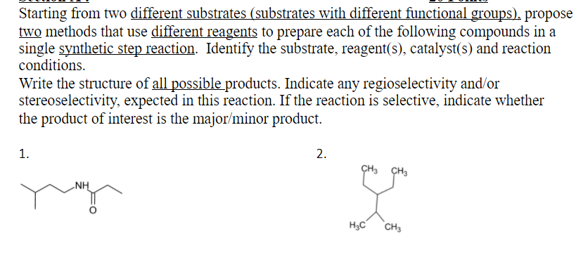 Solved Starting from two different substrates (substrates | Chegg.com