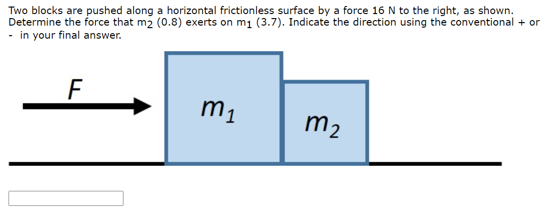 Solved Two blocks are pushed along a horizontal frictionless | Chegg.com