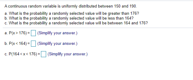 Solved A continuous random variable is uniformly distributed | Chegg.com