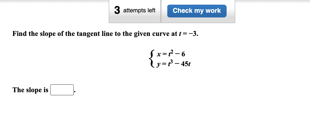 Solved 3 attempts left Check my work Find parametric | Chegg.com
