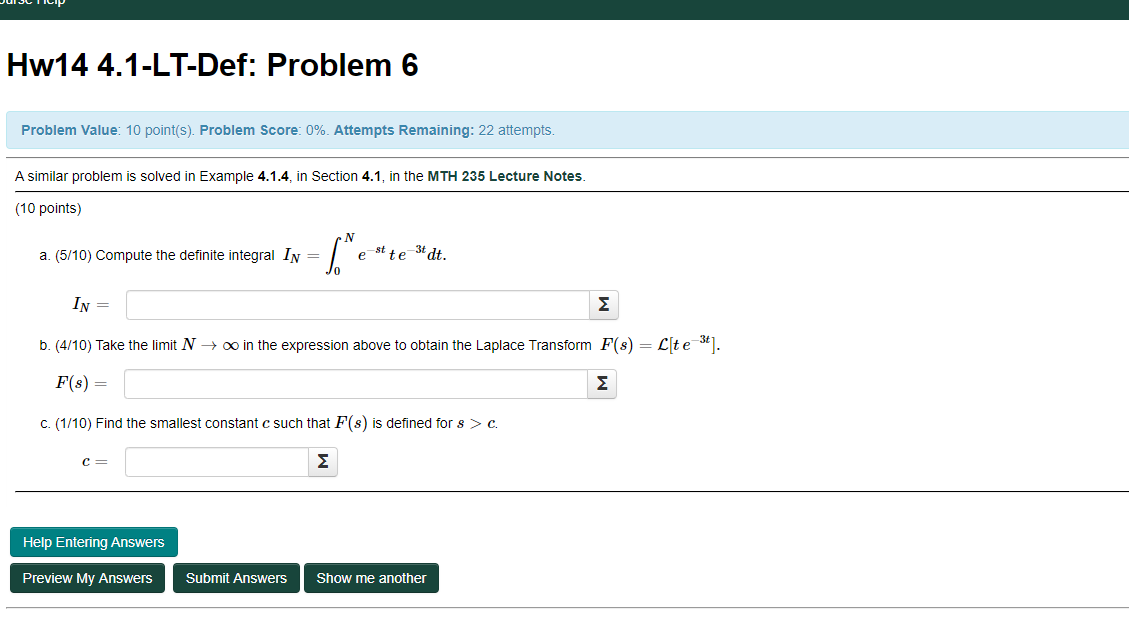 Solved Hw14 4.1-LT-Def: Problem 6 Problem Value: 10 | Chegg.com